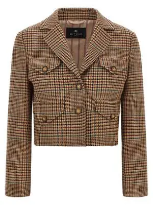 Etro Prince Of Wales Blazer - Brown