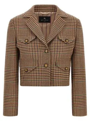 Etro Prince Of Wales Blazer - Brown