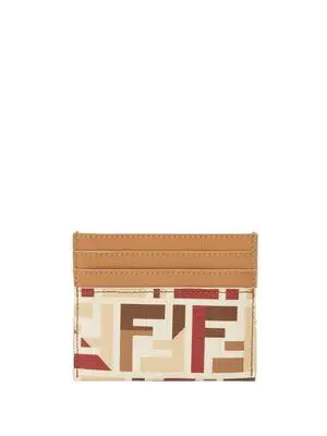Fendi Roma Ff Fabric Card Holder - Brown