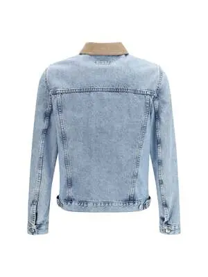 Brunello Cucinelli Denim Jacket With Suede Collar