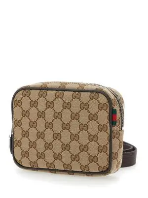 Gucci Gg Monogram Canvas Shoulder Bag With Removable Strap - Multicolor