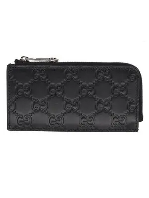 Gucci Card Holder Gg Emblem - Black