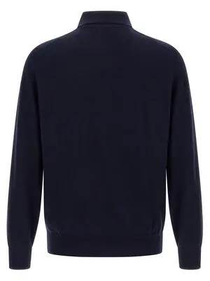 Brunello Cucinelli Cashmere Polo Shirt - Blue