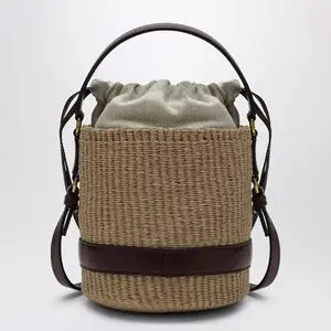 Chloé Charms Basket Bag In Natural Fibers - Brown