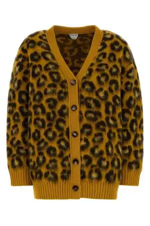 Bottega Veneta Embroidered Wool Blend Oversize Cardigan - Multicolor