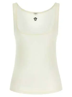Versace La Medusa Embroidery Top - White