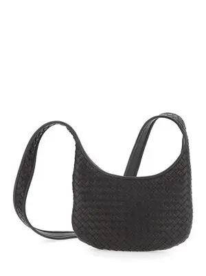 Bottega Veneta Veneto' Shoulder Bag With Fixed Shoulder Strap And All-over Intrecciato Motif In Leather - Brown