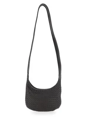Bottega Veneta Veneto' Shoulder Bag With Fixed Shoulder Strap And All-over Intrecciato Motif In Leather - Brown