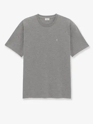 Saint Laurent Recycled Material T-shirt With Cassandre Embroidery - Multicolor