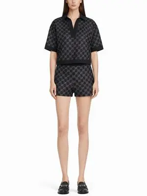 Gucci Gg Crystal Embellished Polo Top
