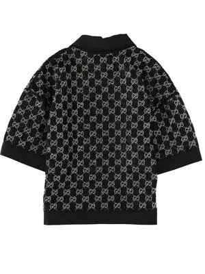 Gucci Gg Crystal Embellished Polo Top