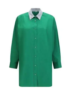Loewe Cotton Chemisier Dress - Green