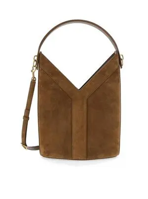 Saint Laurent Y Long Bucket Bag In Suede - Multicolor