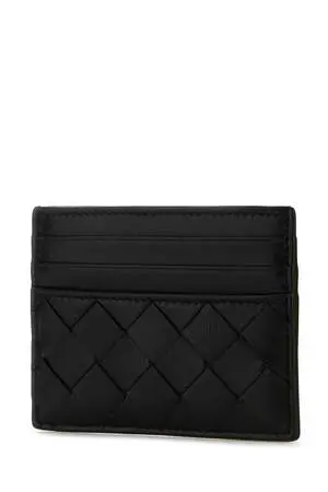 Bottega Veneta Nappa Leather Intrecciato Card Holder - Black