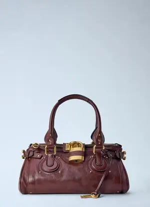 Chloé Paddington Grained Shoulder Bag - Brown