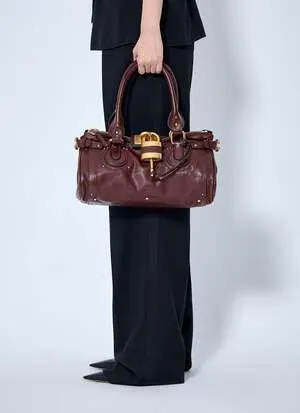 Chloé Paddington Grained Shoulder Bag - Brown