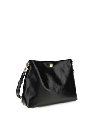 Dolce & Gabbana Vittoria Leather Shoulder Bag - Black