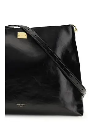 Dolce & Gabbana Vittoria Leather Shoulder Bag - Black