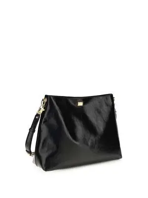Dolce & Gabbana Vittoria Leather Shoulder Bag - Black