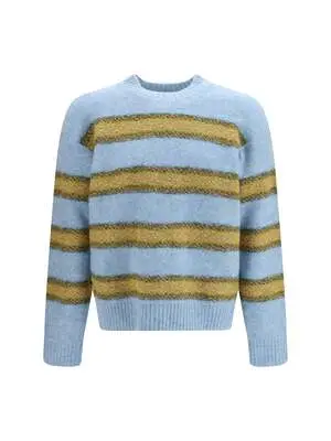 Dries Van Noten Striped Crewneck Sweater - Blue