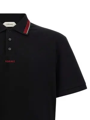 Versace Greca' Polo Shirt - Black