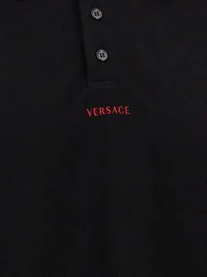 Versace Greca' Polo Shirt - Black