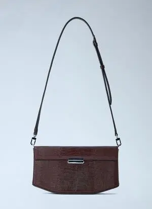 TOTEME Clip Lizard-embossed Shoulder Bag - Brown