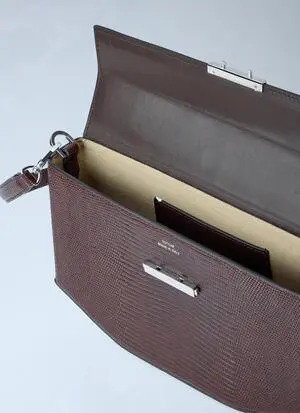 TOTEME Clip Lizard-embossed Shoulder Bag - Brown