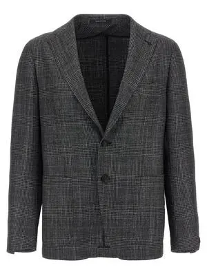 Tagliatore Check Patterned Blazer - Gray