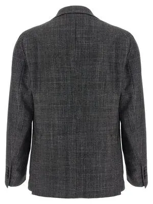 Tagliatore Check Patterned Blazer - Gray