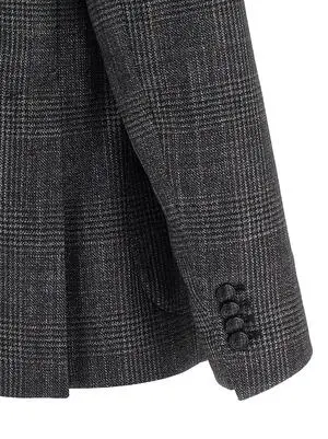 Tagliatore Check Patterned Blazer - Gray