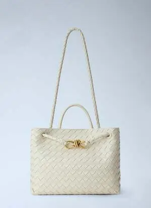 Bottega Veneta Andiamo Handbag - Cream