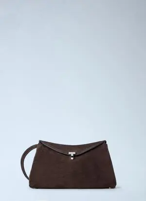 TOTEME T-lock Leather Clutch - Brown