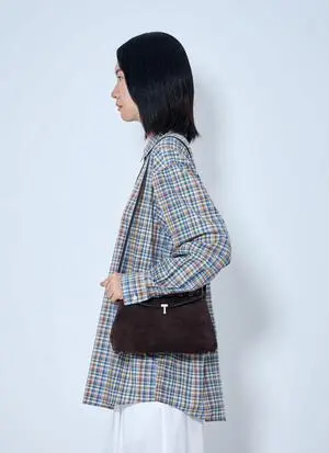 TOTEME T-lock Leather Clutch - Brown