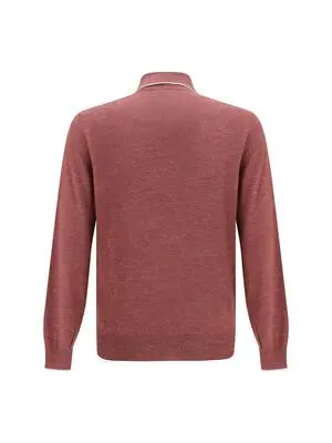 Brunello Cucinelli Lightweight Cashmere, Silk And Hemp Knit Polo - Multicolor