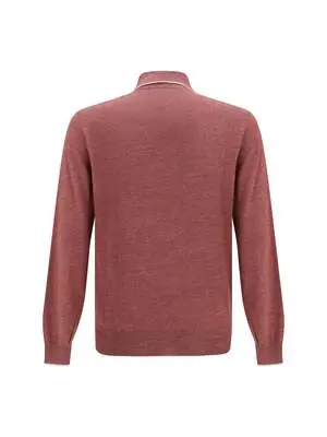 Brunello Cucinelli Lightweight Cashmere, Silk And Hemp Knit Polo - Multicolor