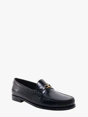 Celine Triomphe Leather Loafers - Black