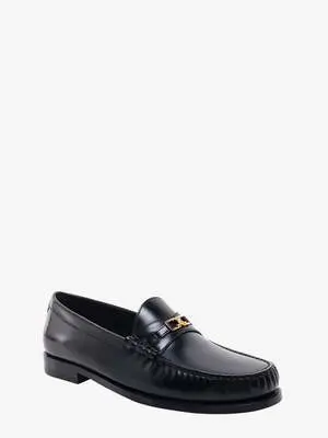 Celine Leather Triomphe Loafers - Black