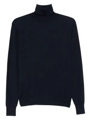 Saint Laurent Cashmere, Wool And Silk Turtleneck - Blue