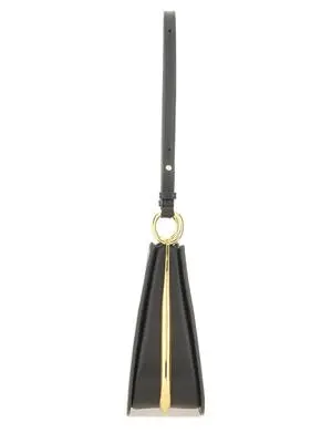 Rabanne Medium Leather Ring Bag - Black