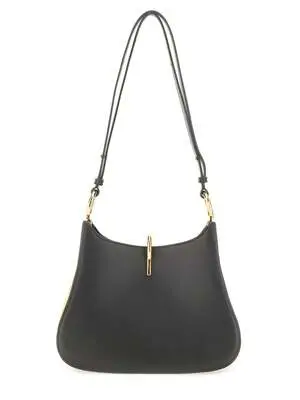 Rabanne Medium Leather Ring Bag - Black