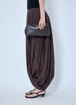 TOTEME T-lock Leather Clutch - Brown