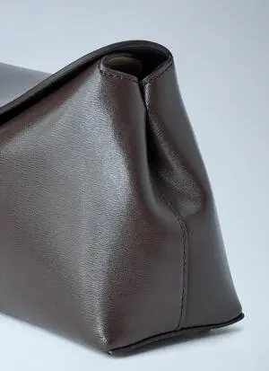 TOTEME T-lock Leather Clutch - Brown