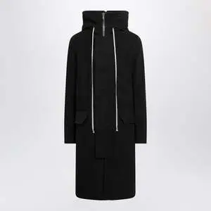 Rick Owens Long Megaparka In Cotton - Black