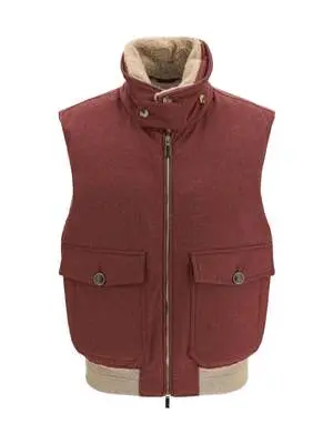 Brunello Cucinelli Wool Padded Vest - Multicolor