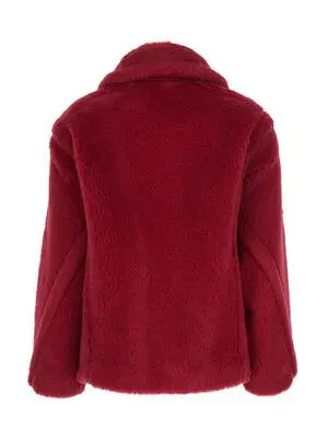 Max Mara Triton' Red Coat With Oversized Classic Collar In Alpaca Blend - Multicolor