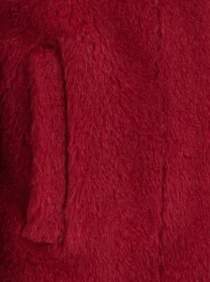 Max Mara Triton' Red Coat With Oversized Classic Collar In Alpaca Blend - Multicolor