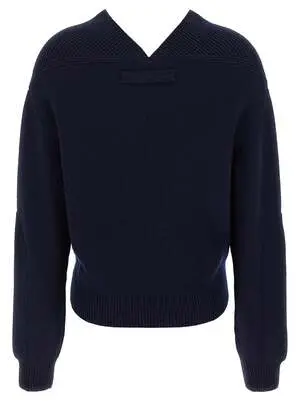 Victoria Beckham V-neck Yoke Detail Cashmere Blend Sweater