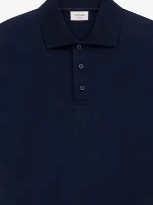 Saint Laurent Recycled Material Polo Shirt With Cassandre Embroidery - Multicolor