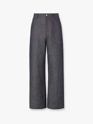 Fendi Relaxed Linen, Cotton And Silk Jeans - Multicolor